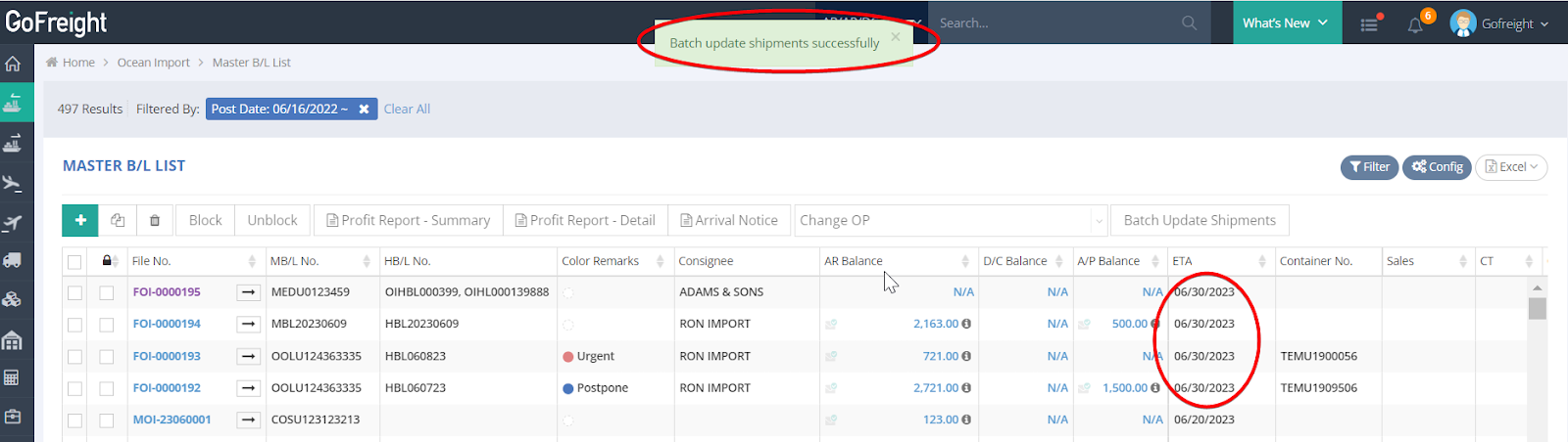 How to Batch Update Shipments? – GoFreight Knowledge Center