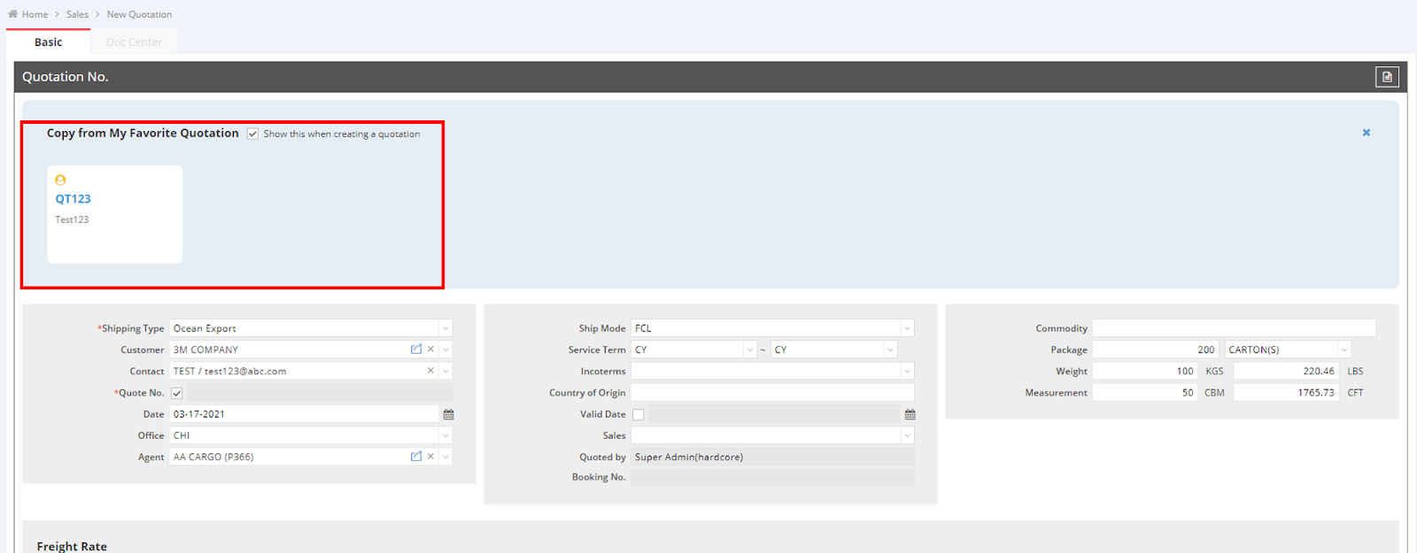 How to Add Quotations to Favorites? – GoFreight Knowledge Center