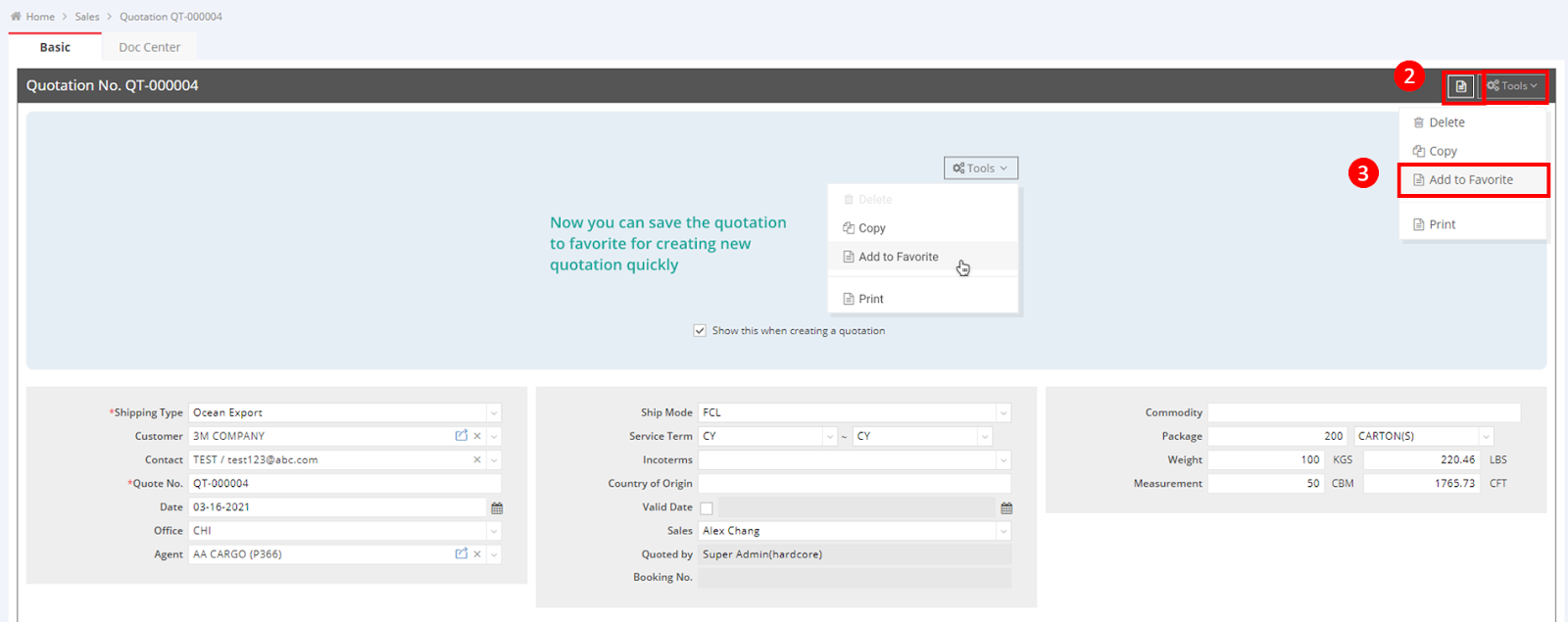 How to Add Quotations to Favorites? – GoFreight Knowledge Center