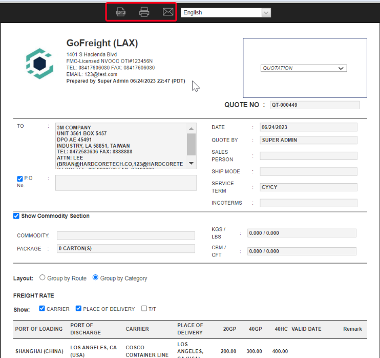 How to Generate and Print Quotation Documents? – GoFreight Knowledge Center