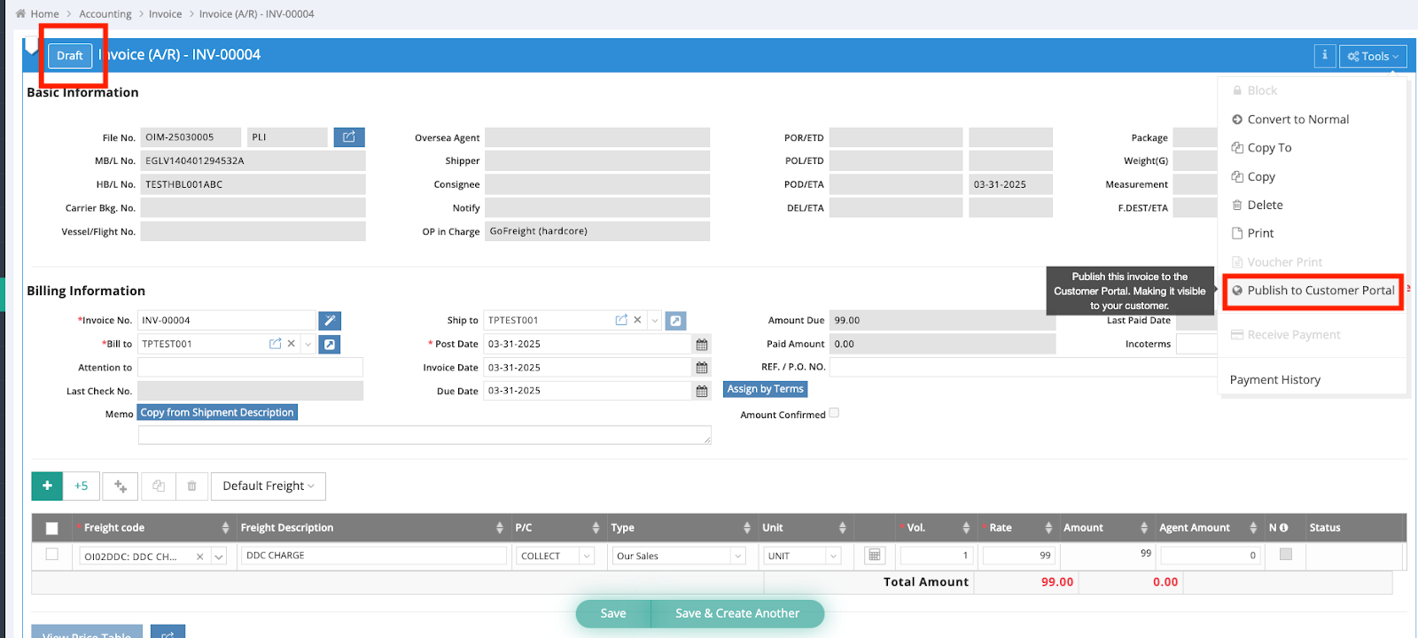 Invoice List – GoFreight Knowledge Center