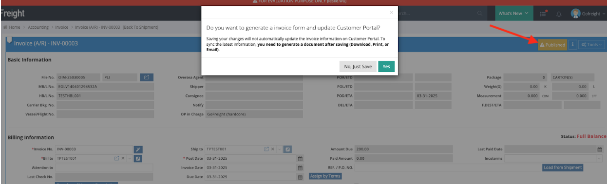 Invoice List – GoFreight Knowledge Center