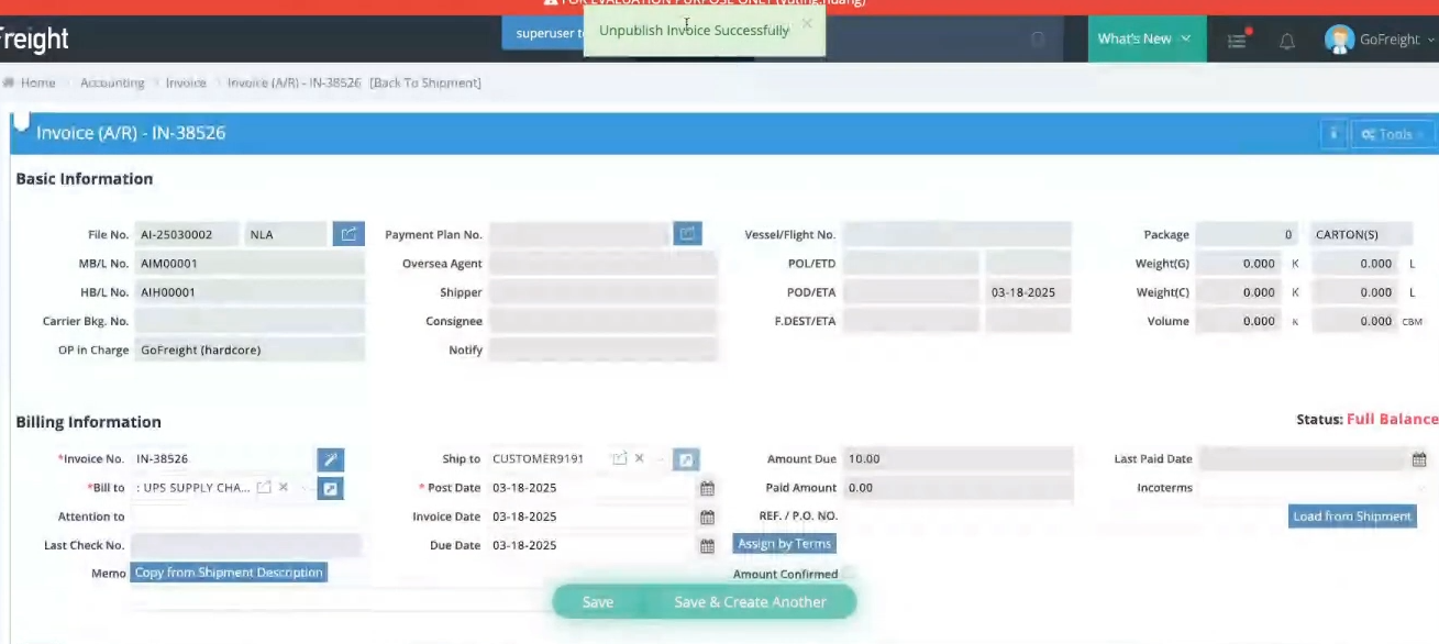 Invoice List – GoFreight Knowledge Center