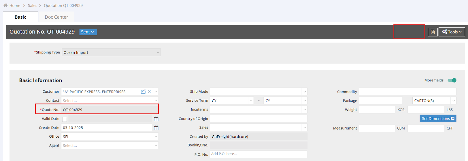 Quotation List – GoFreight Knowledge Center