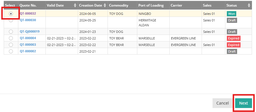 How to Create a New Shipment from an Existing Quotation? – GoFreight ...