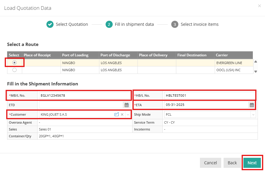 How to Create a New Shipment from an Existing Quotation? – GoFreight ...