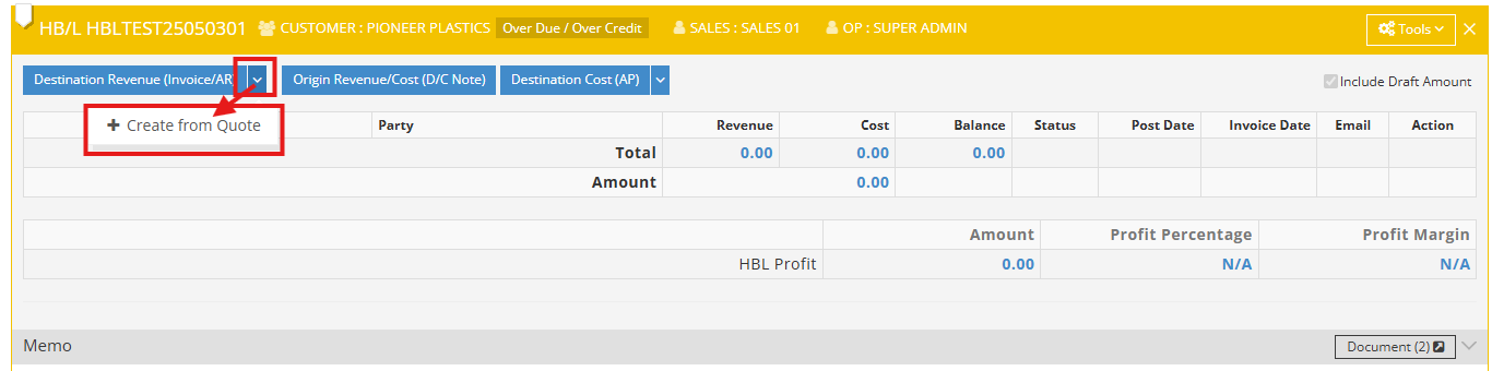 How to create an AR Invoice from an Existing Quotation? – GoFreight ...