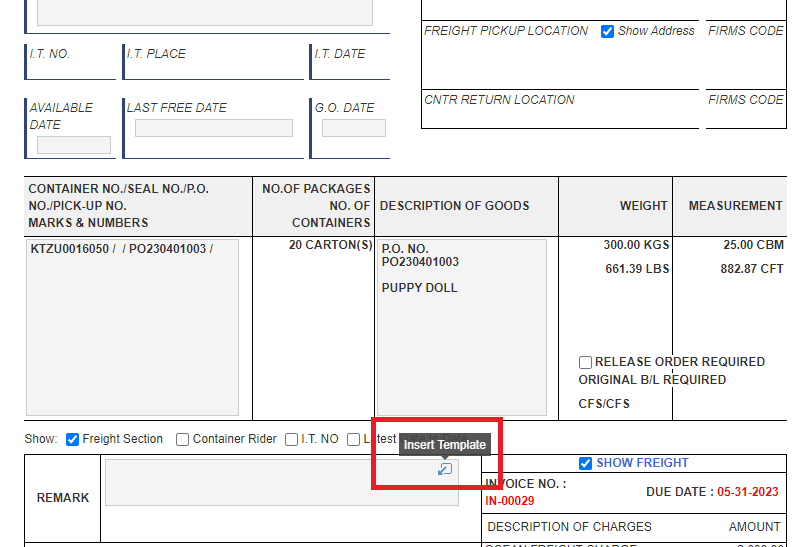 How to Insert Templates into Your Document Preview Page ? – GoFreight ...