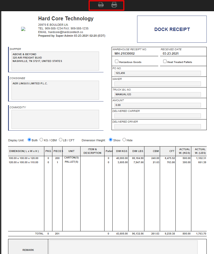 How to Generate Documents from the Warehouse Receipt ? – GoFreight ...