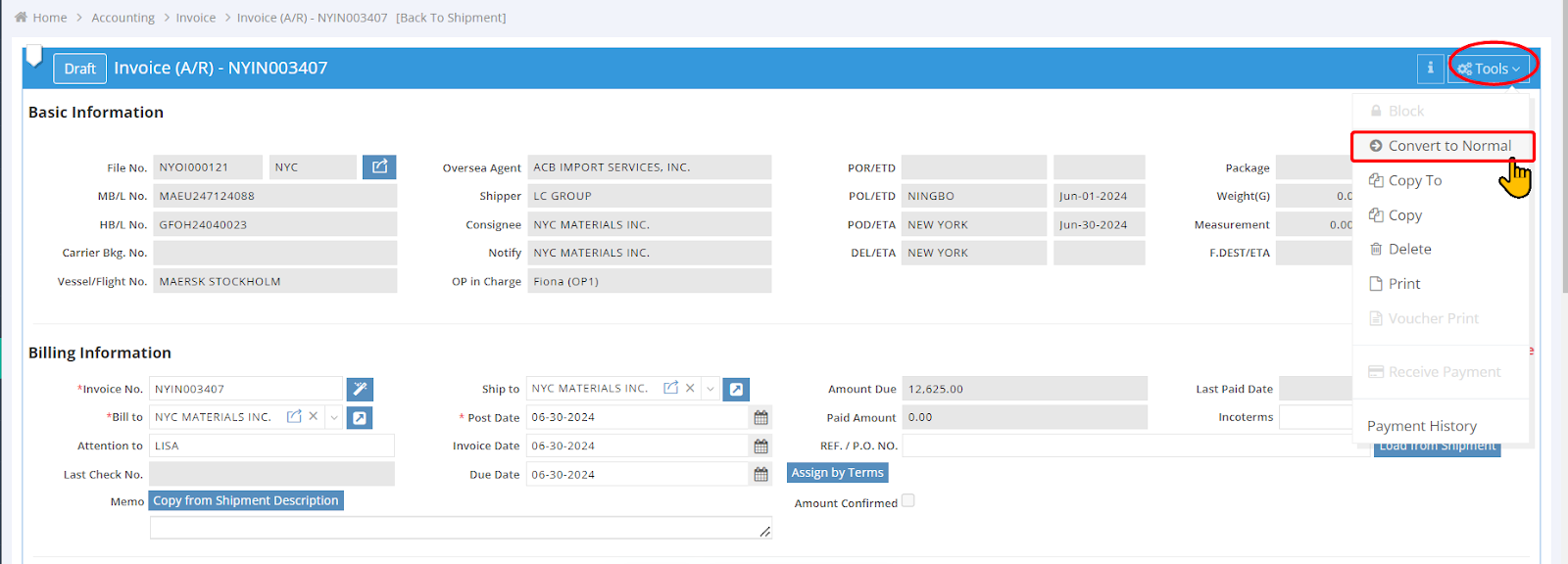 How to create an AR Invoice from an Existing Quotation? – GoFreight ...