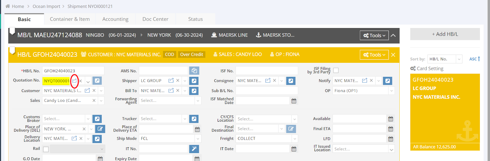 How to create an AR Invoice from an Existing Quotation? – GoFreight ...